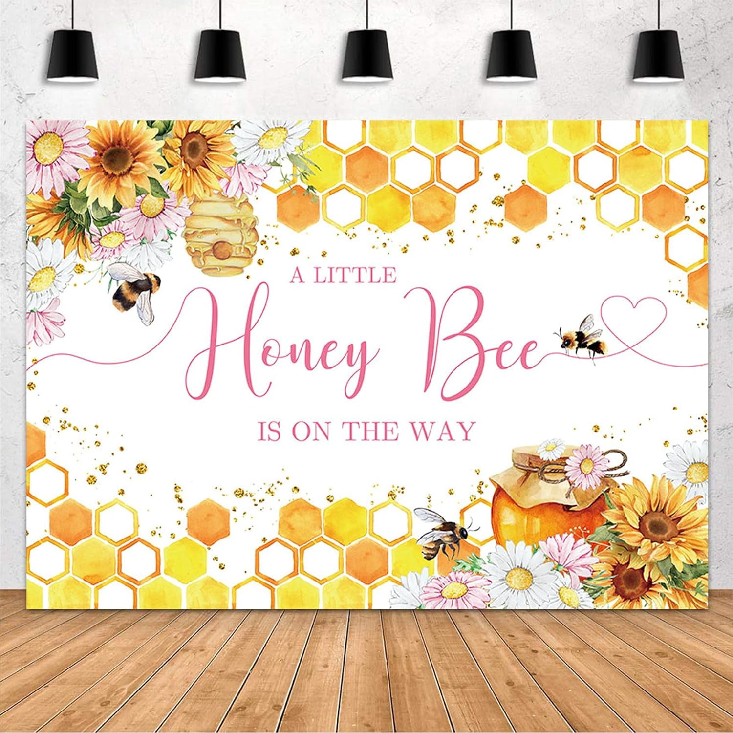 Custom 7x5ft Bee Baby Shower Backdrop Honey Bee Theme Baby Shower Party ...