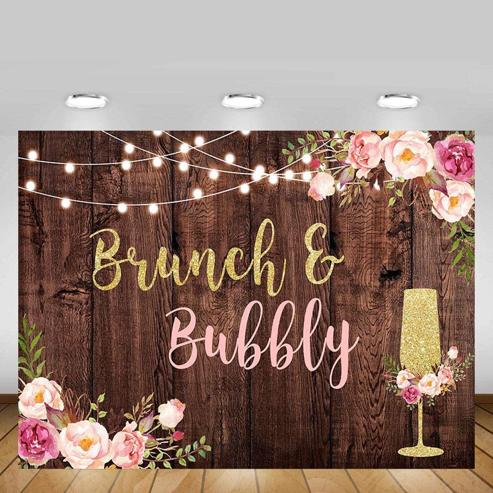 Custom 7x5ft Brunch and Bubbly Bridal Shower Party Backdrop Studio ...