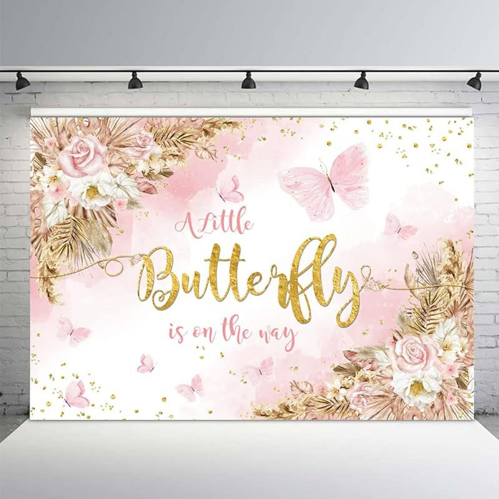 Custom 7x5ft Butterfly Baby Shower Backdrop for Girls A Little ...