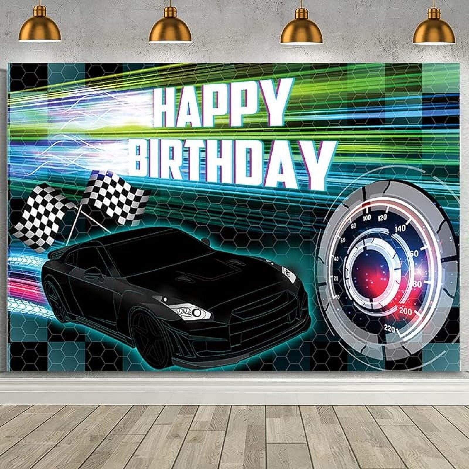 Custom 7x5ft Car Racing Happy Birthday Backdrop, Red Racing Party Photo ...