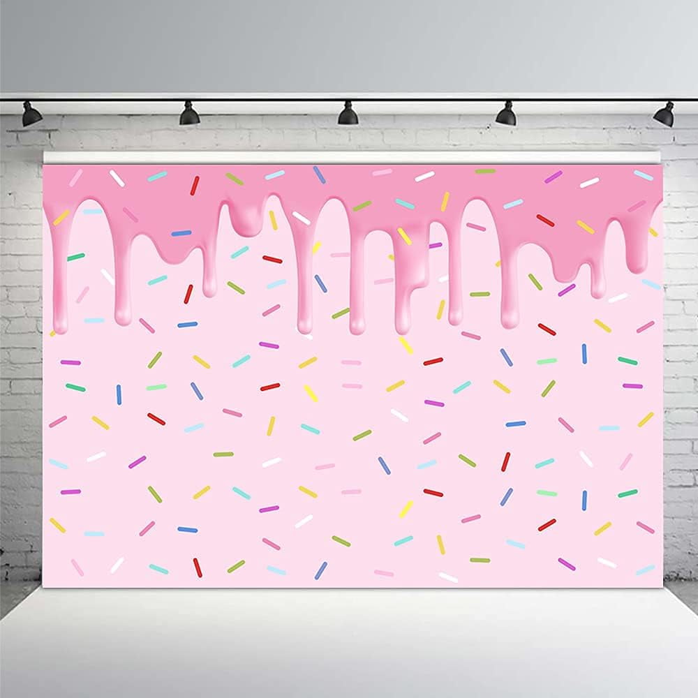Custom 7x5ft Dripping Pink Donut Grow Up Backdrop for Birthday Party ...