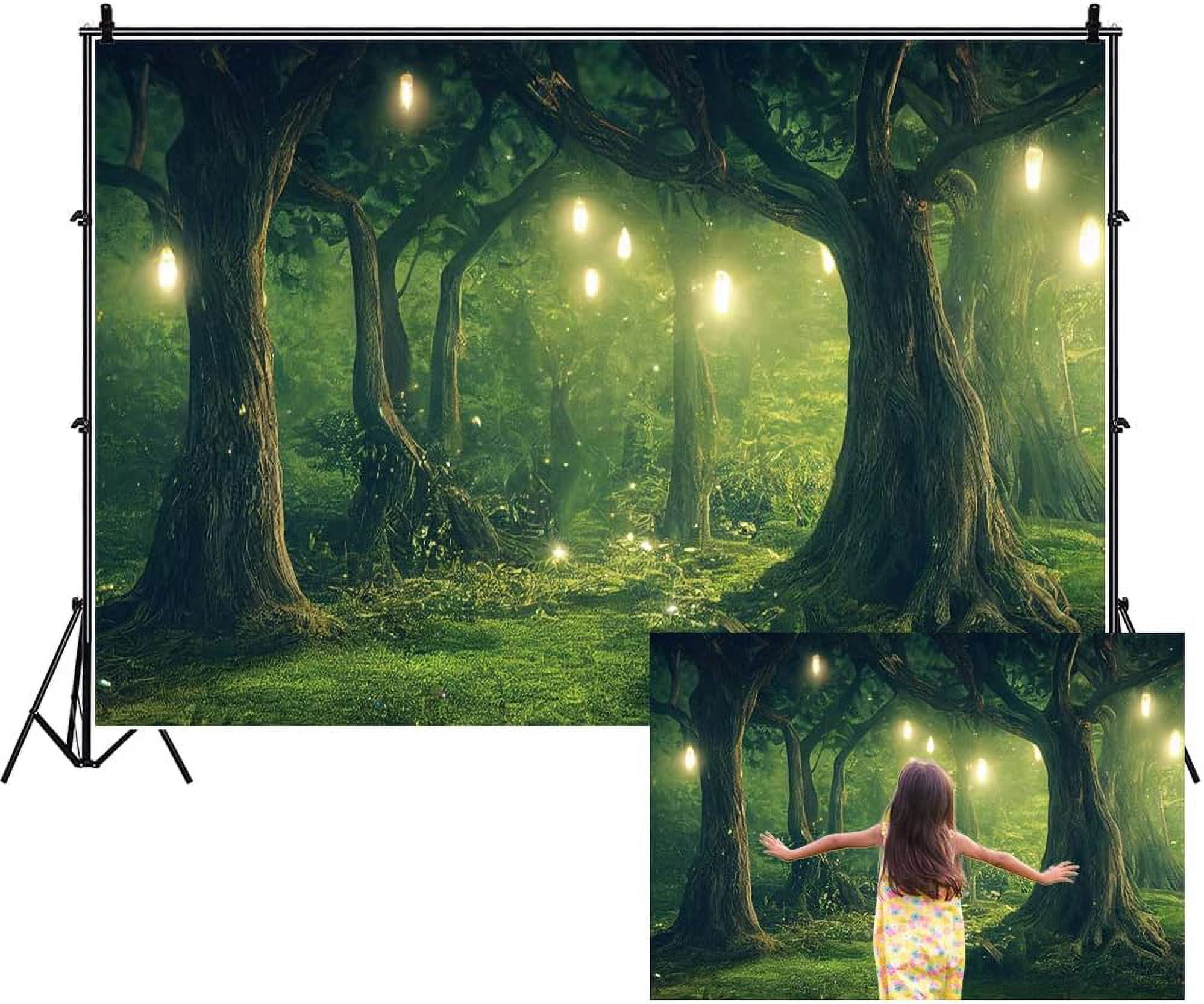 Custom 7x5ft Enchanted Forest Backdrop Green Fairytale Wonderland Magic ...