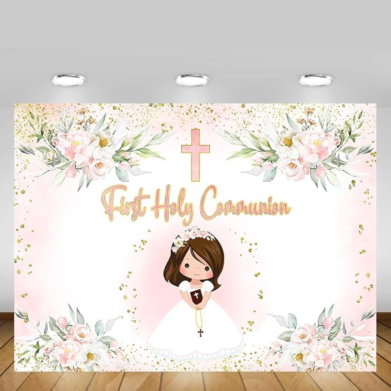 Custom 7x5ft First Holy Communion Backdrop for Girls Mi Primera ...