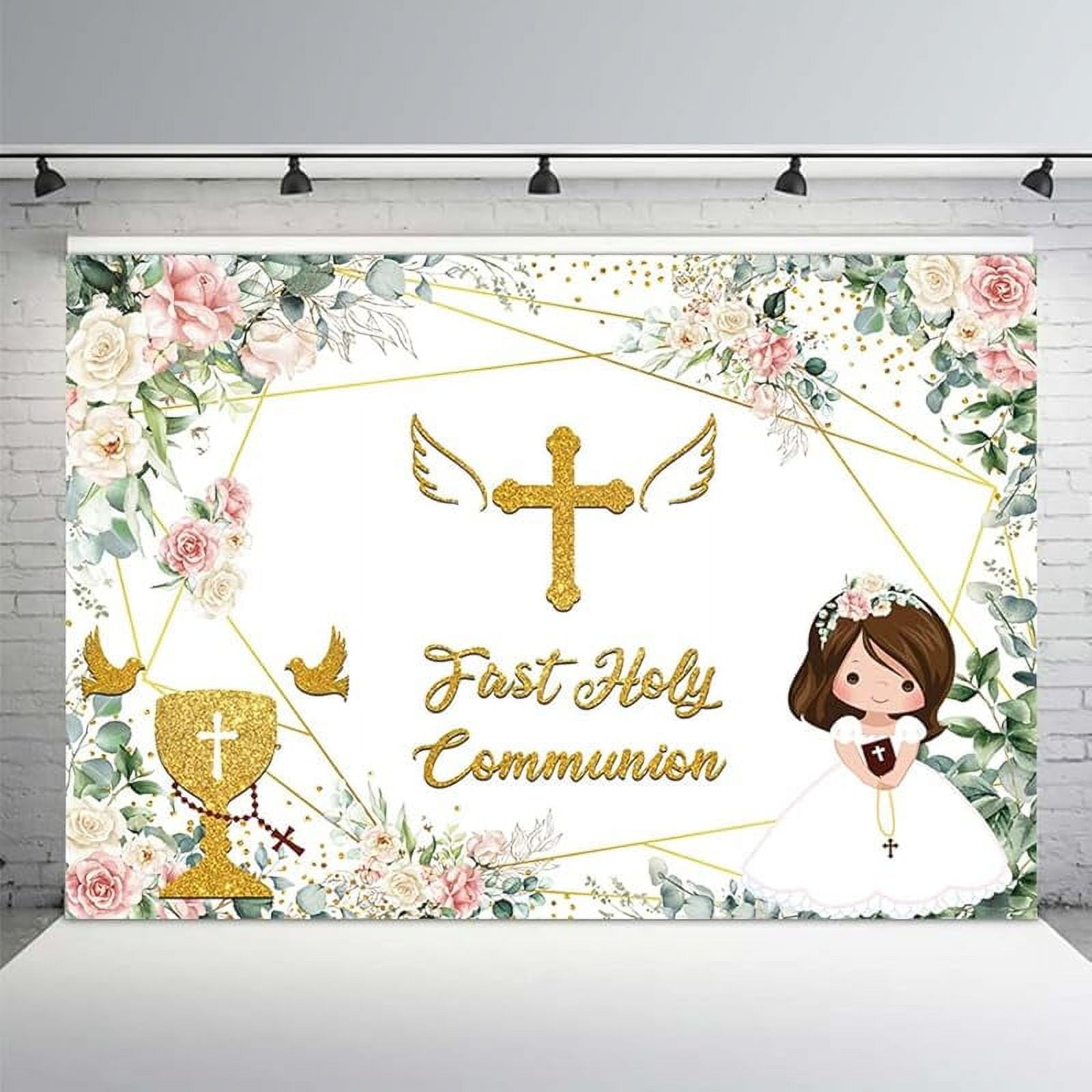 Custom 7x5ft First Holy Communion Backdrop for Girls Mi Primera ...