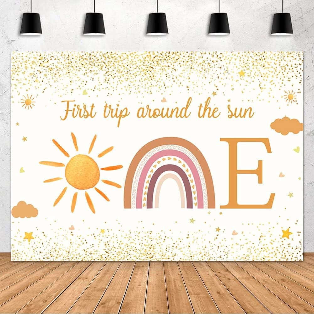 Custom 7x5ft First Trip Around The Sun Backdrop for 1st Birthday Party ...