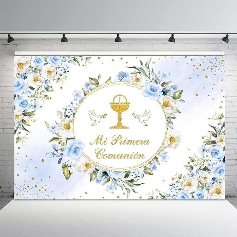 Custom 7x5ft Girls Baptism Backdrop Mexican Mi Primera Communion ...