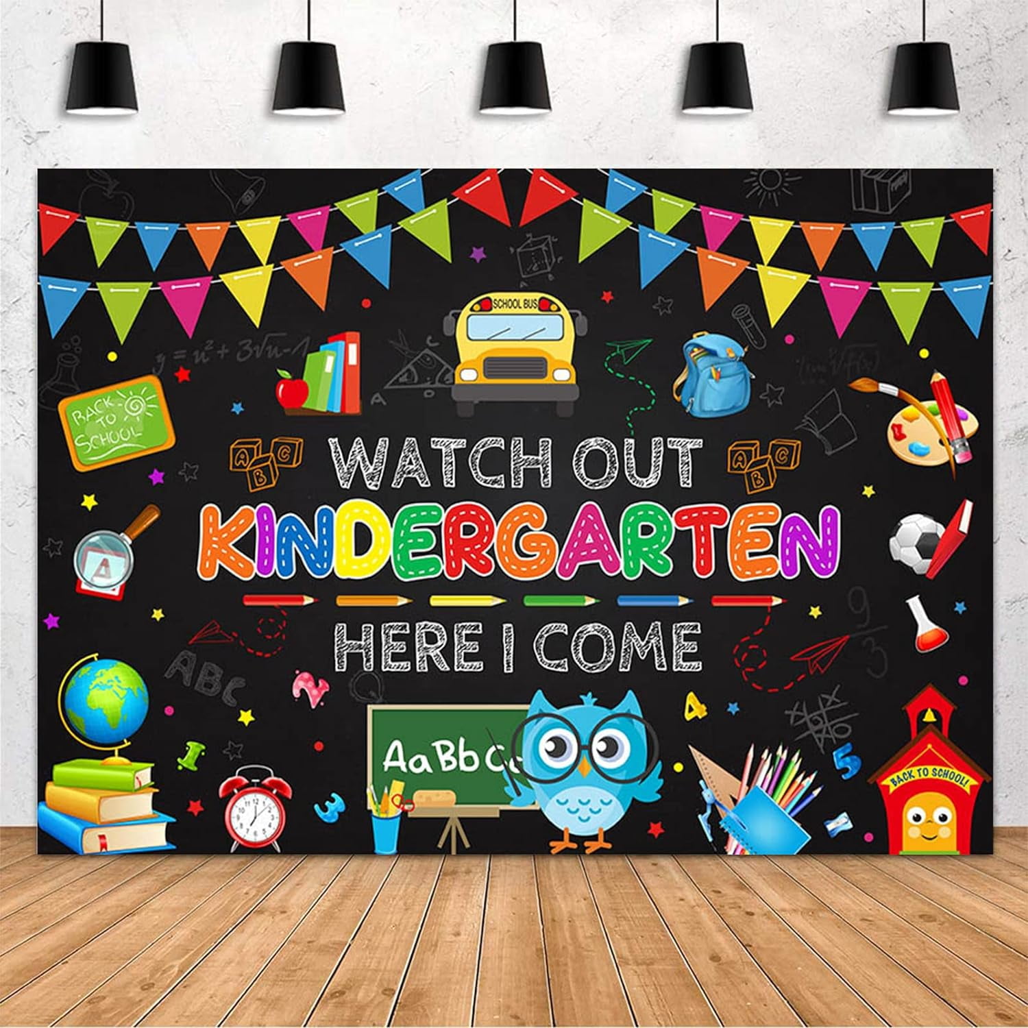 Kindergarten Back to School Backdrop Watch Out Here I Come First Day of ...