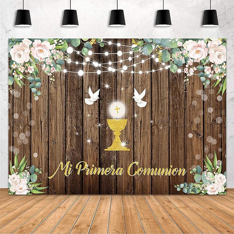 Custom 7x5ft Mi Primera Comunion Backdrop First Holy Communion Baptism ...