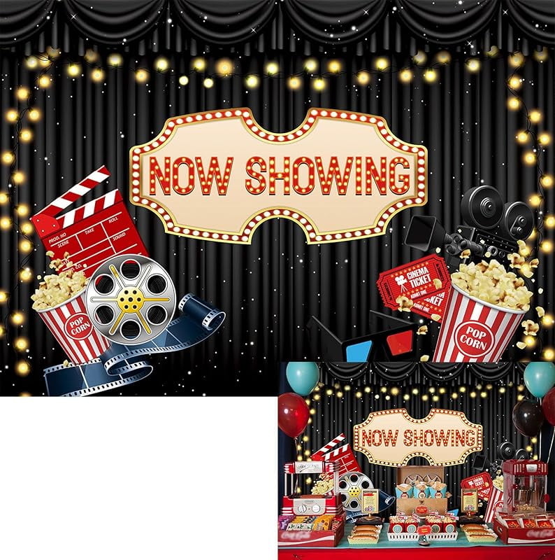 Custom 7x5ft Movie Night Backdrop for Birthday Party Movie Theme Now ...