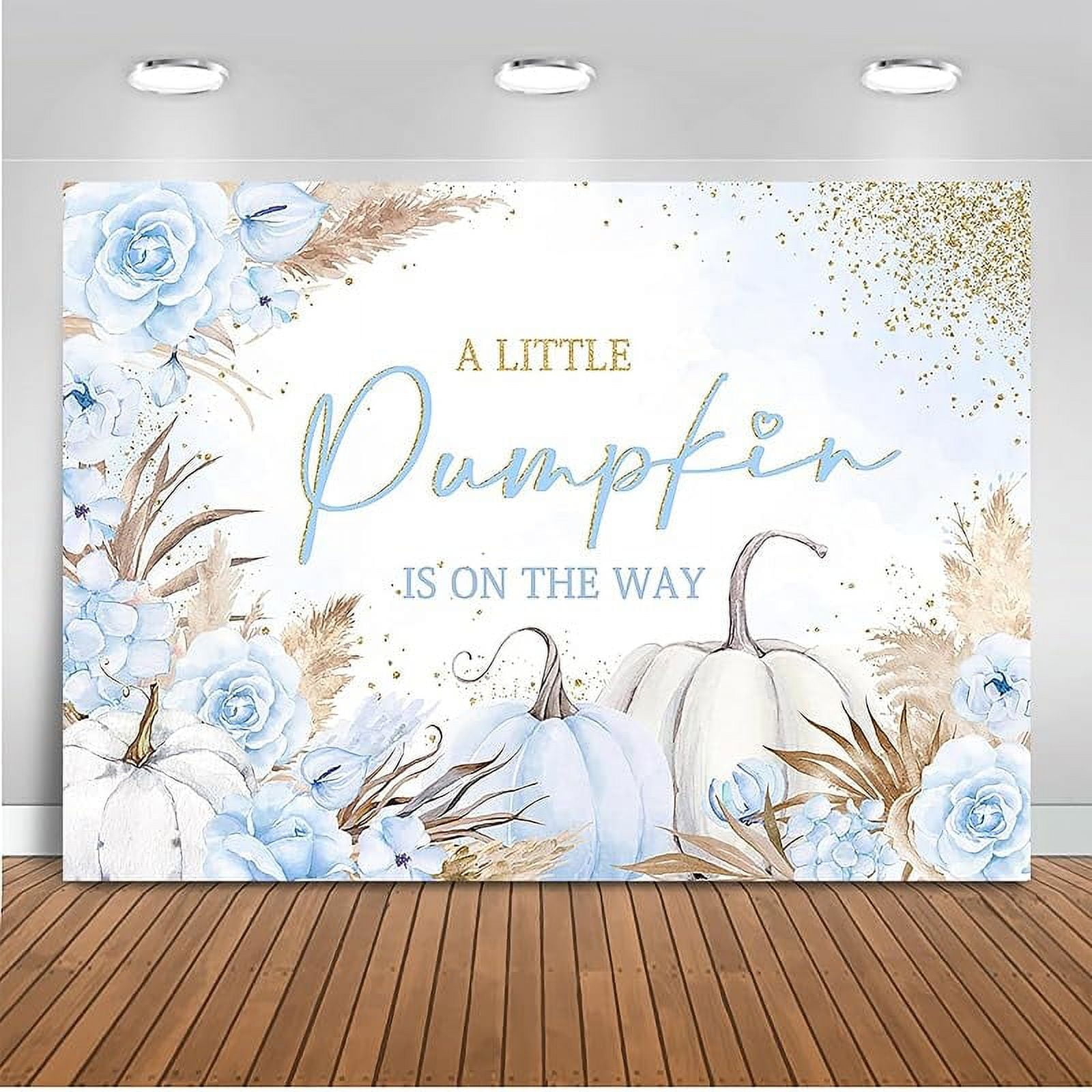 Custom 7x5ft Pumpkin Baby Shower Backdrop for Girl Pink Boho Floral ...