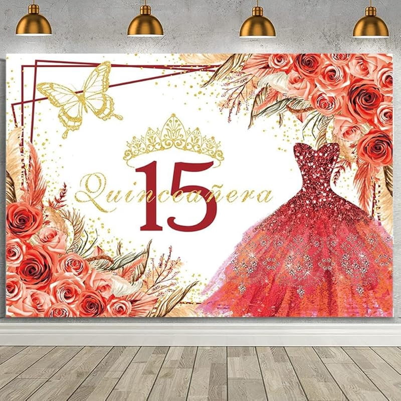 Custom 7x5ft Quinceanera 15th Birthday Boho Backdrop for Sweet Girl ...