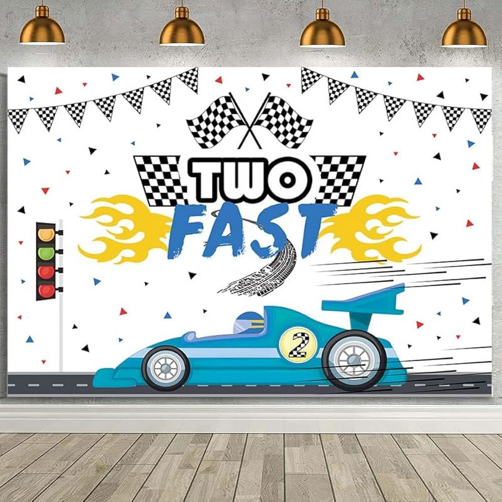 Custom 7x5ft Race Car 1st Birthday Backdrop Fast One Red Race Car ...