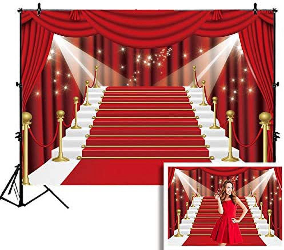 Custom 7x5ft Red Curtain Backdrop Graduation Prom Large Red Carpet ...