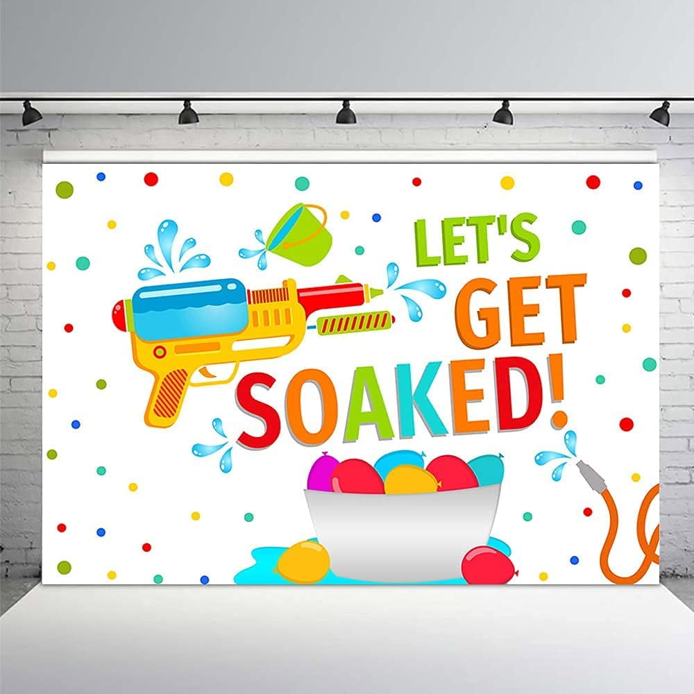 Custom 7x5ft Summer Let's Get Soaked Water Balloons Pool Party Water ...