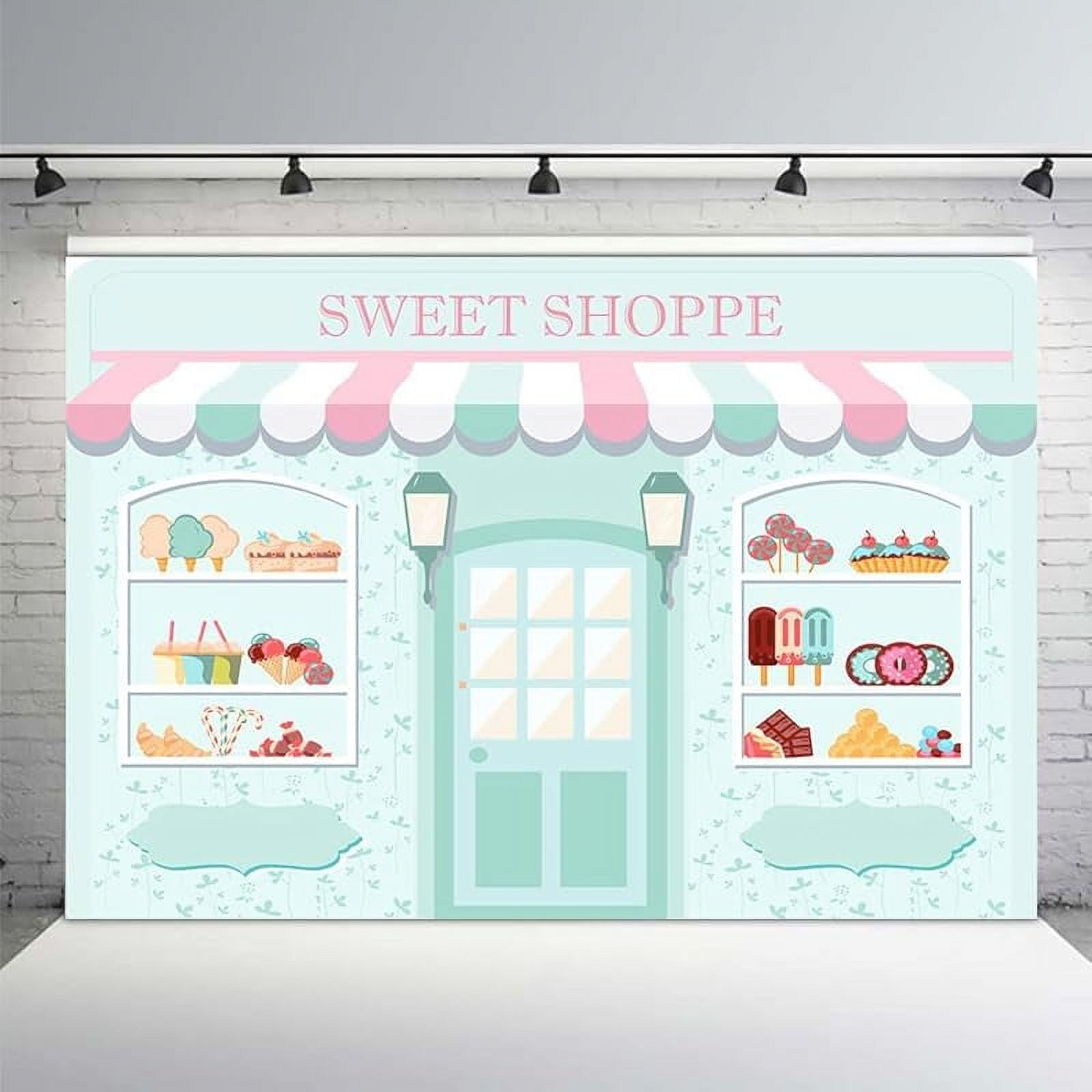 Custom 7x5ft Sweet Shoppe Backdrop Dessert Parlor for Girl Birthday ...