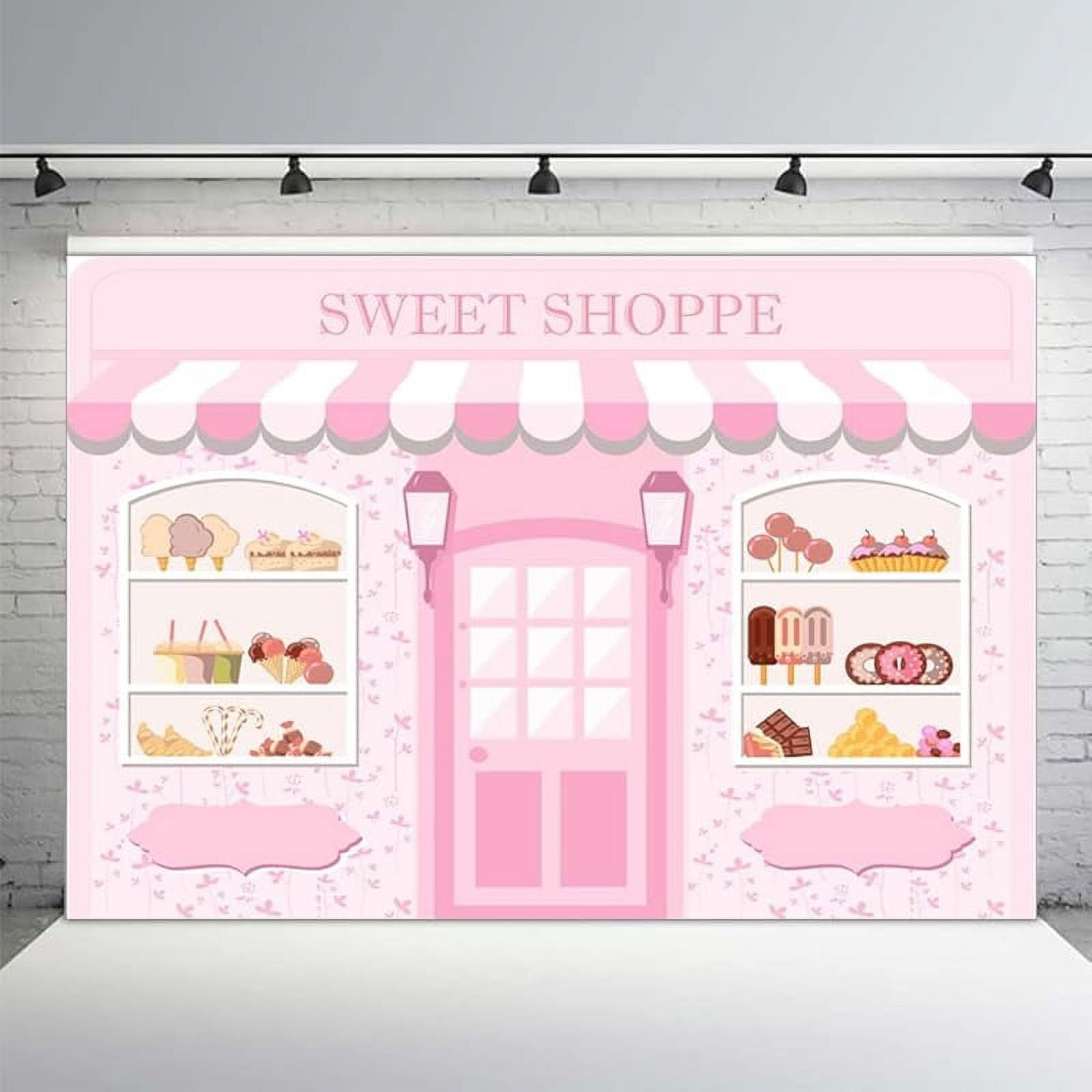 Custom 7x5ft Sweet Shoppe Backdrop Dessert Parlor for Girl Birthday ...