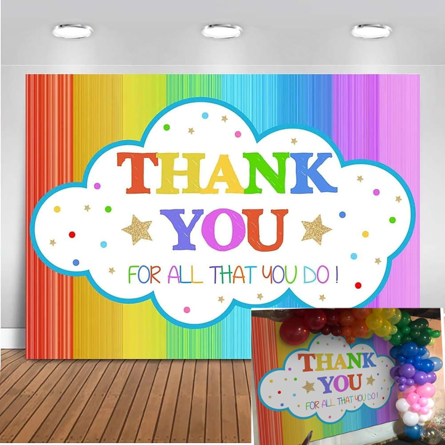 Custom 7x5ft Thank You Backdrop Thanks for All You do Colorful Photo ...