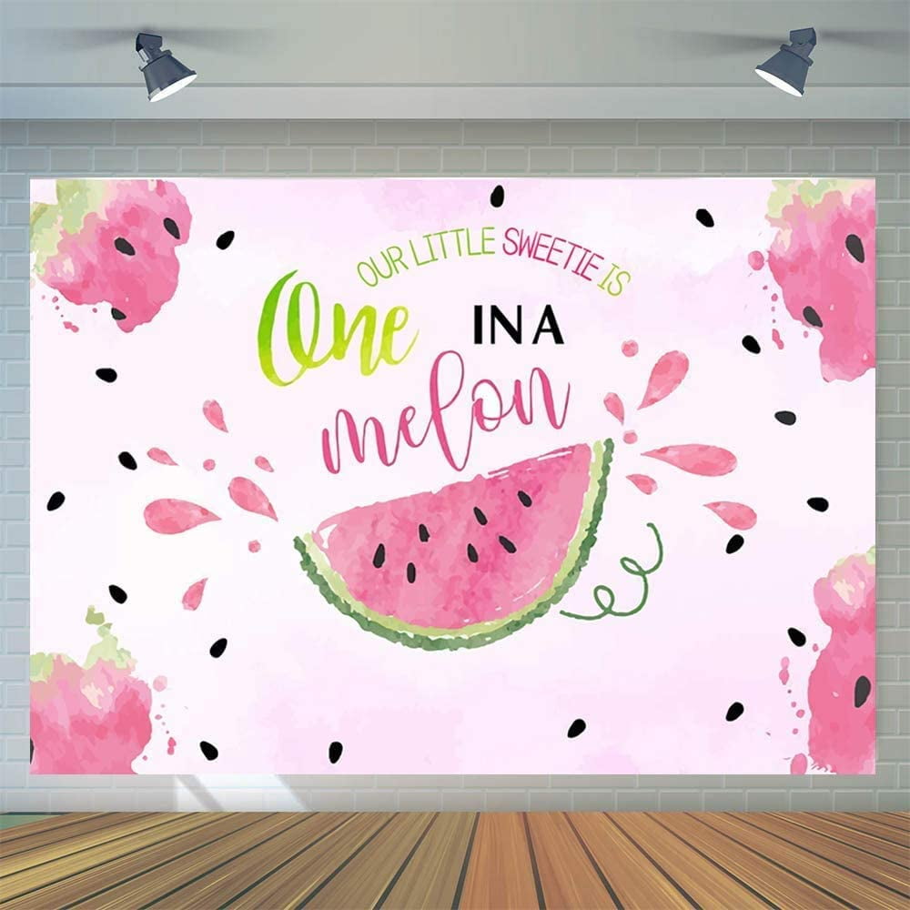 Custom 7x5ft Watermelon Theme Birthday Backdrop One in a Melon 1st ...