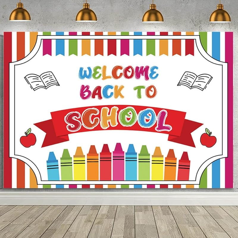 Custom 7x5ft Welcome Back to School Backdrop Colourful First Day of ...