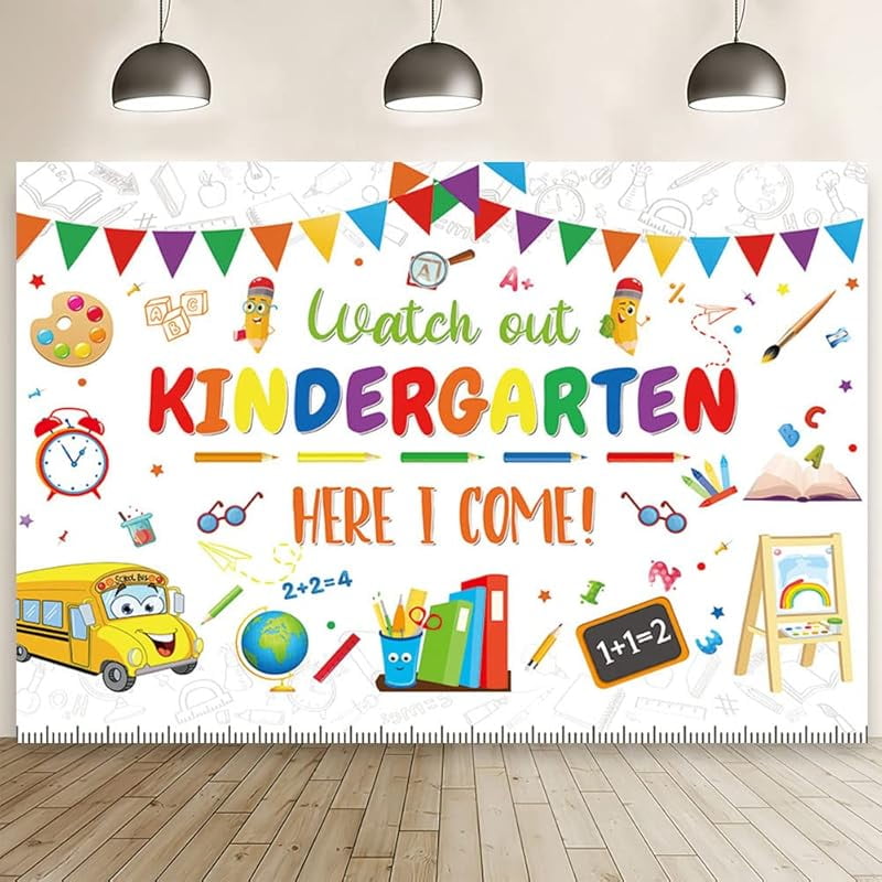 Custom 7x5ft White Kindergarten Back to School Backdrop Kindergarten ...