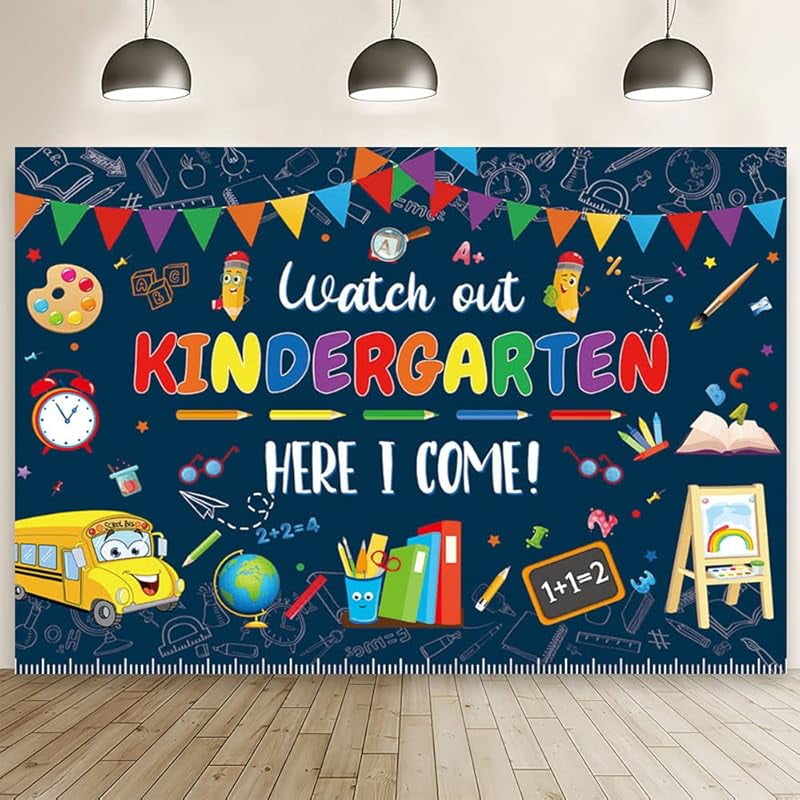 Custom 7x5ft White Kindergarten Back to School Backdrop Kindergarten ...