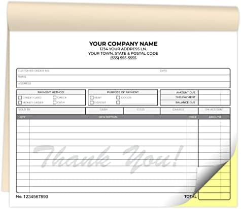 Custom 8.5" x 7" Carbonless NCR Books in 2-Part Duplicate Invoices ...