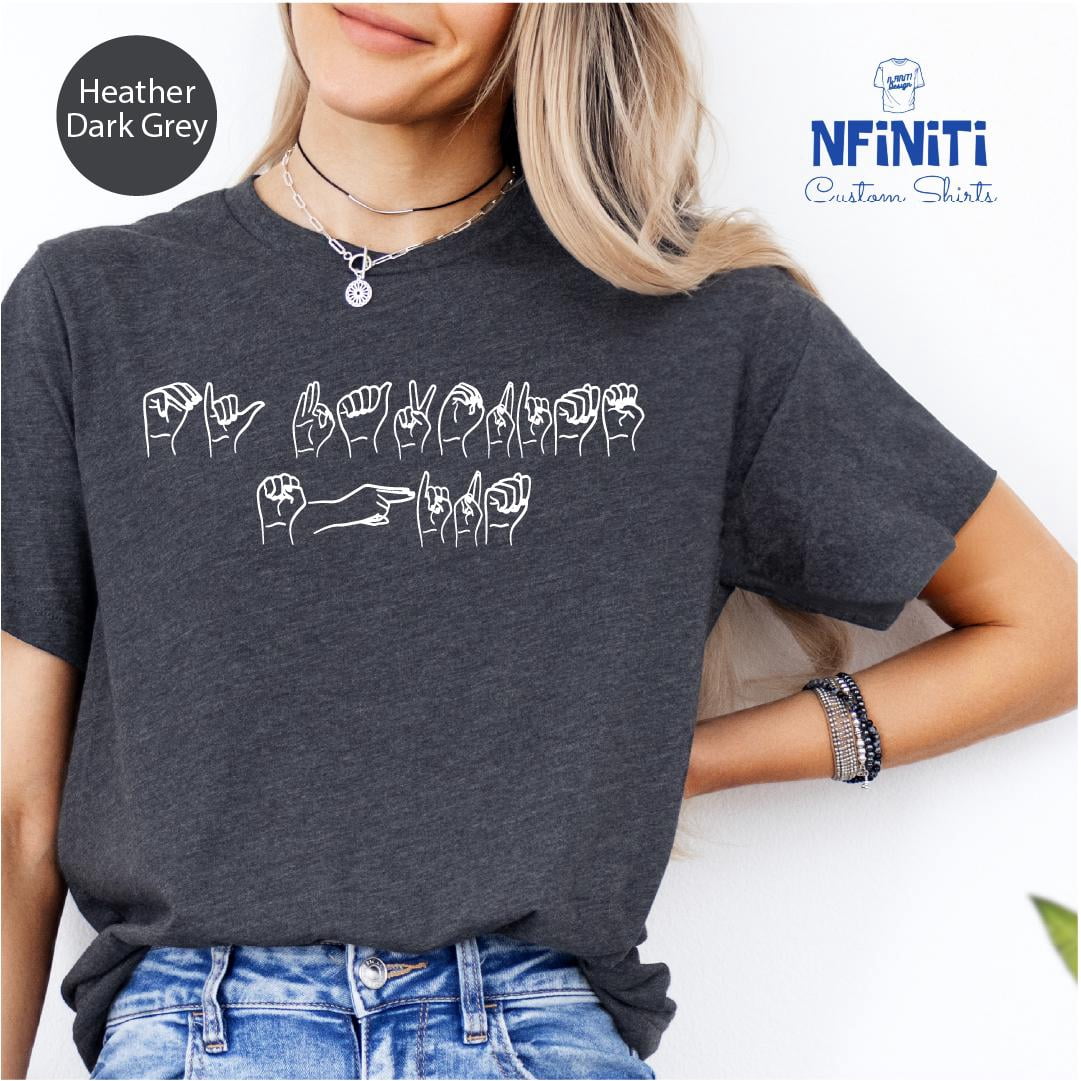 Custom ASL T-Shirt: Personalized Sign Language Tee - Walmart.com