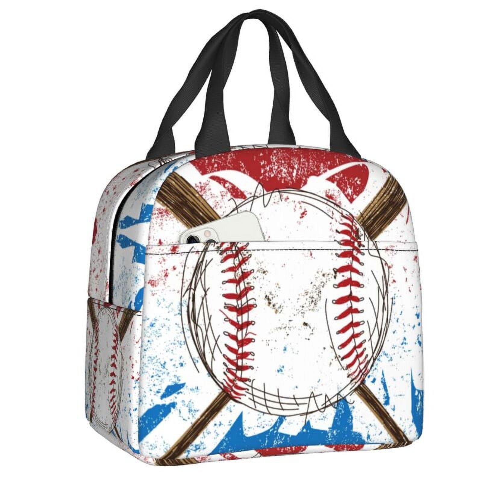 Custom Abstract Baseball Flag Lunch Bag Women Thermal Cooler Insulated ...
