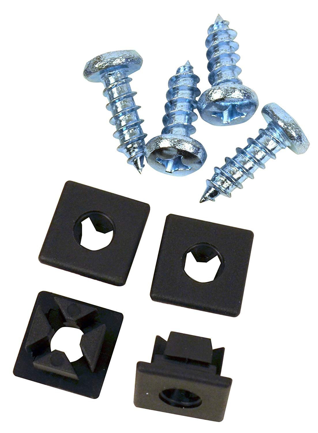 Custom Accessories 93323 Black Nylon and Metal License Plate Fastener ...