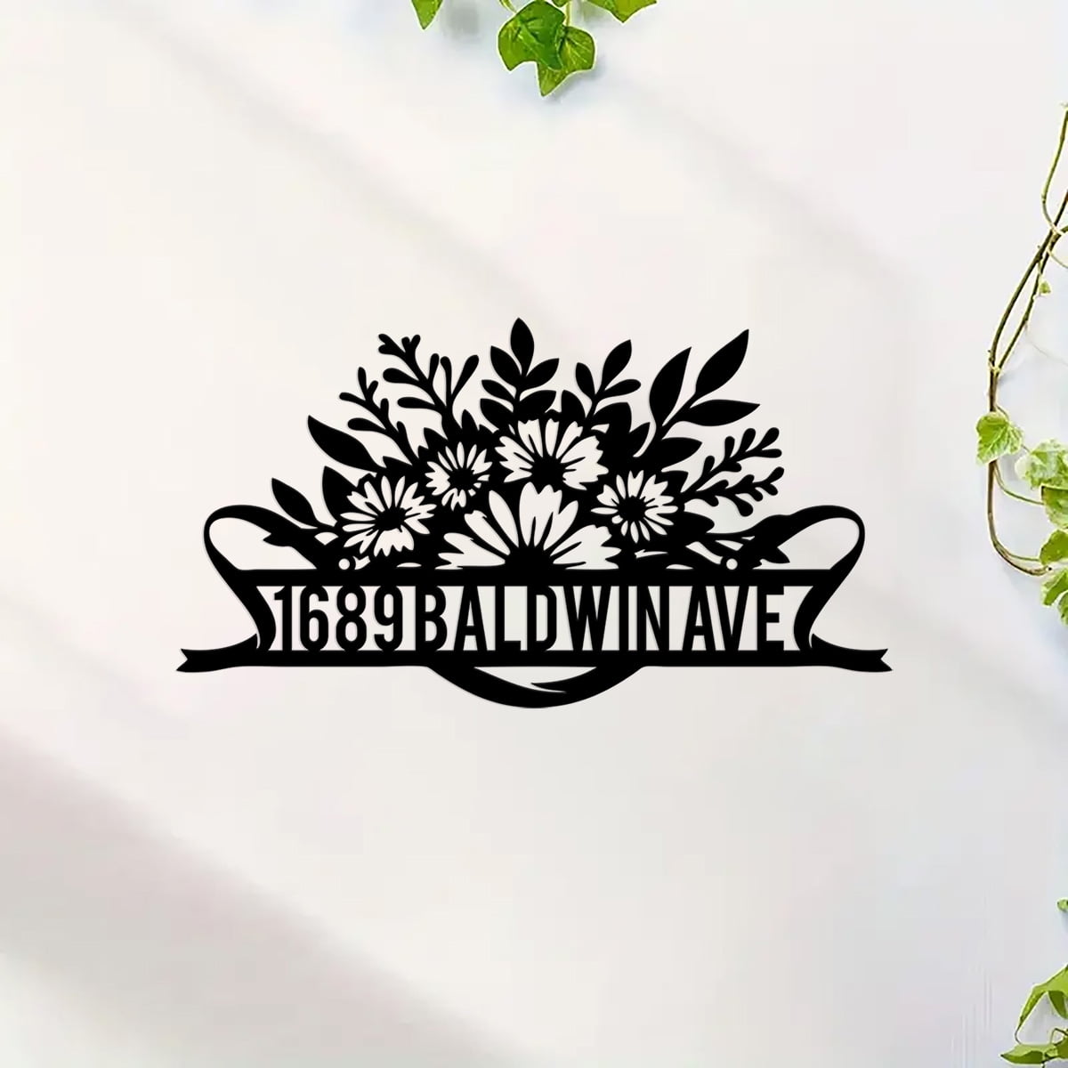 Custom Address Metal Sign, Daisies Flowers Address Sign, House Number ...