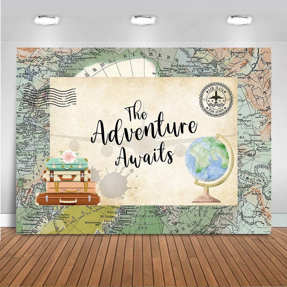 Custom Adventure Awaits Baby Shower Backdrop Travel Themed Let The ...