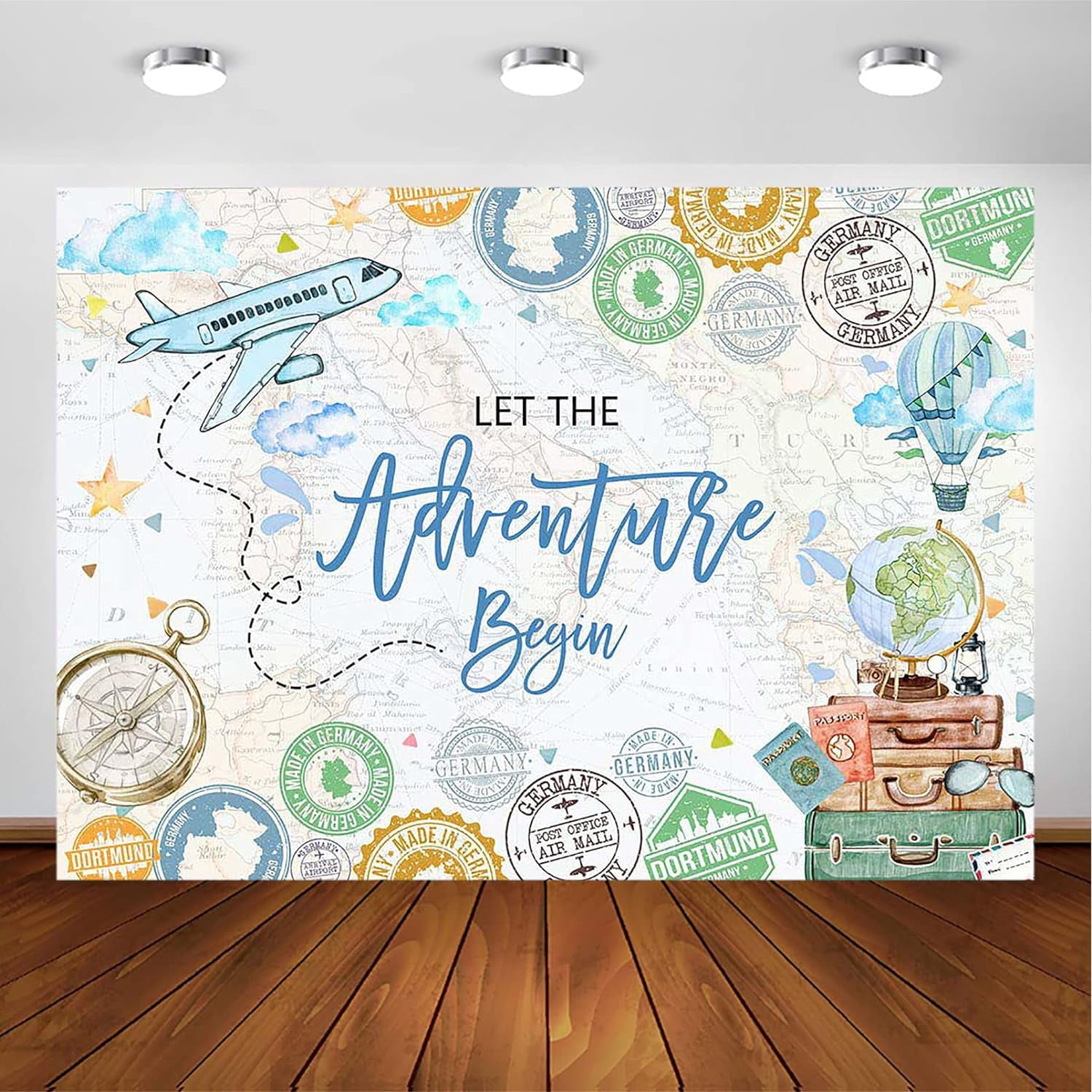 Custom Adventure Backdrop Let The Adventure Begin Theme Baby Shower ...