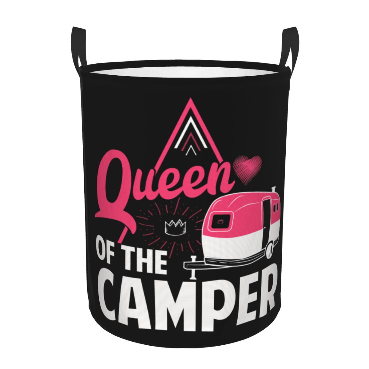 Custom Adventure Travel Happy Camper Laundry Basket Foldable Cartoon RV ...