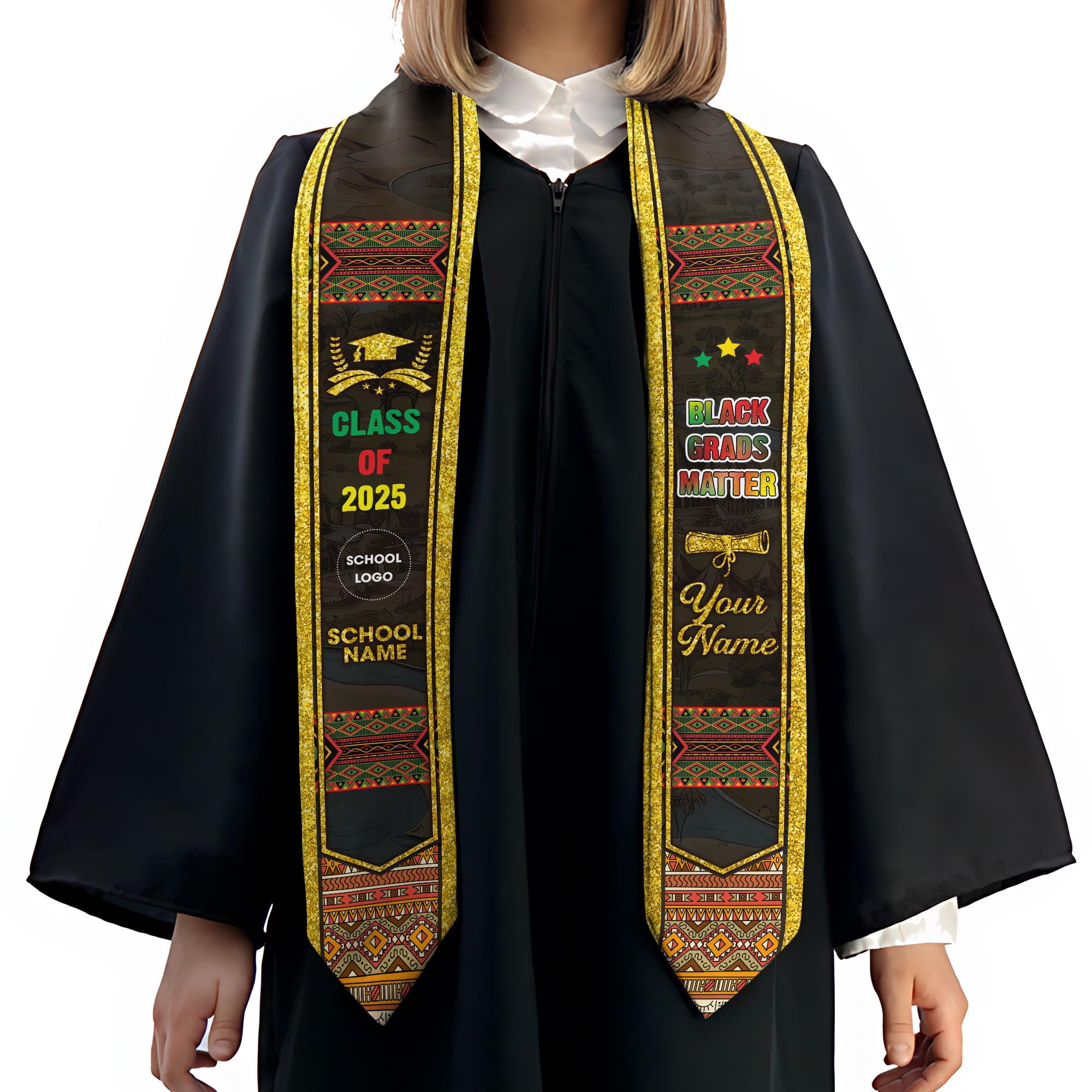Custom African American Flag Graduation Sash 2025, African Graduation ...