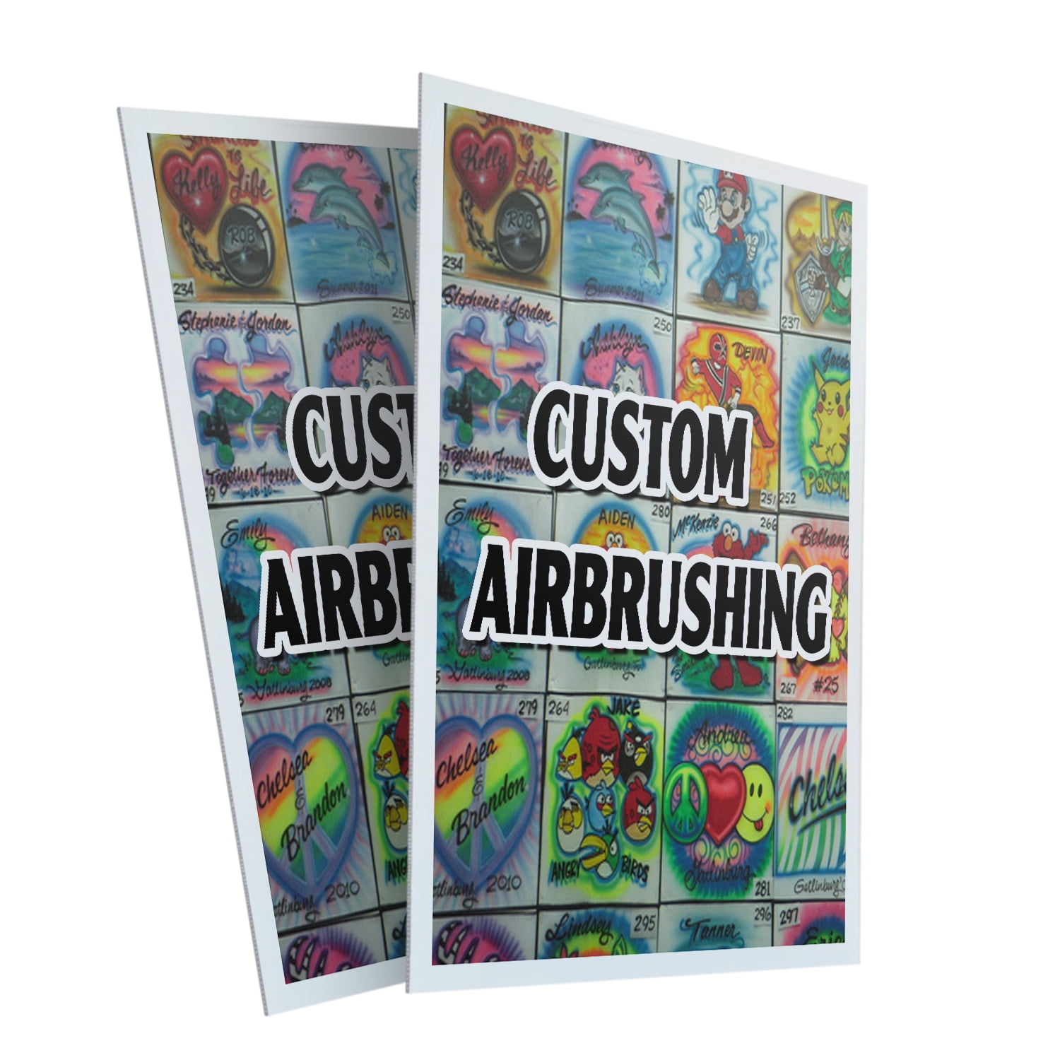 Custom Airbrushing (2-PACK) 24" x 36" Plastic Signs | Sign Insert 4mm ...