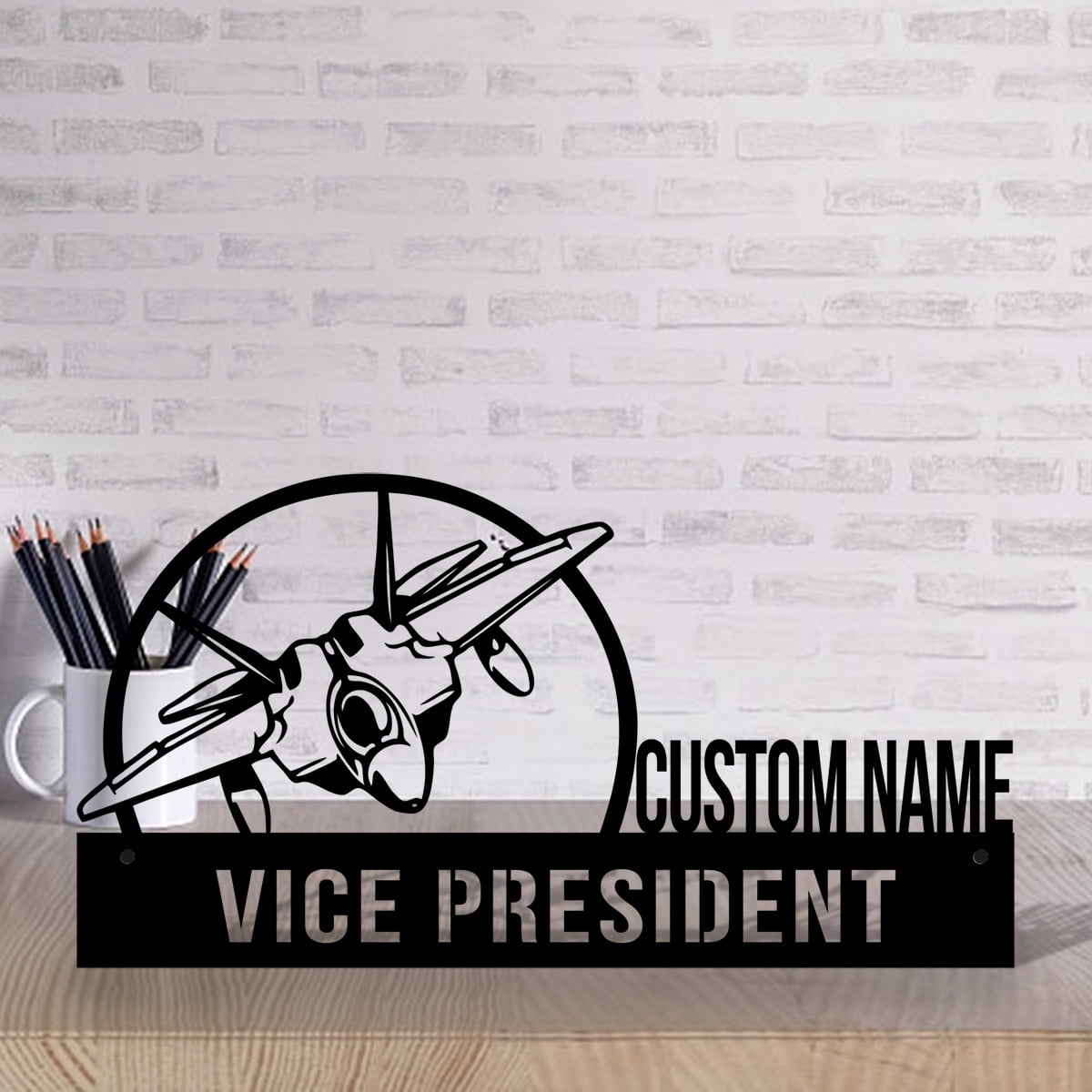 Custom Airplane Desk Name Plate Wedge Personalized Pilot Nameplate ...