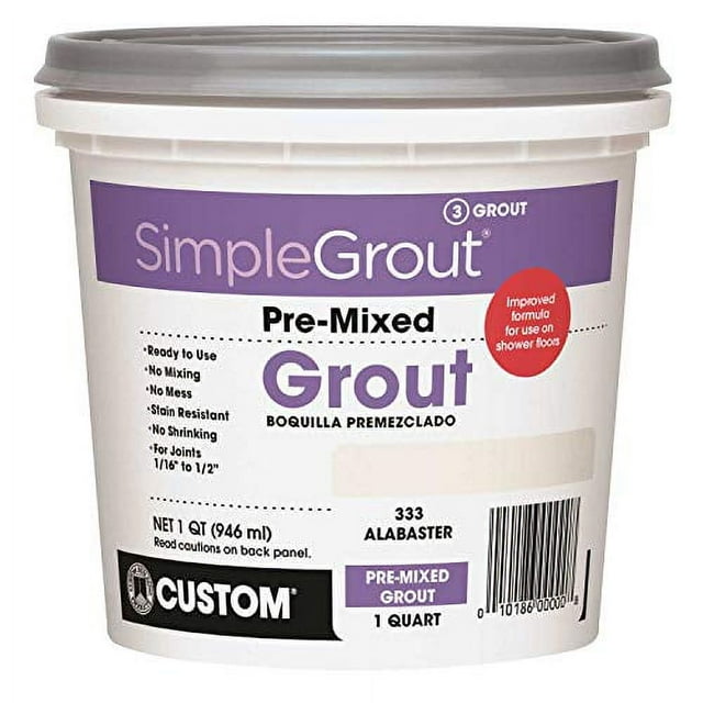 Alabaster PMG333QT 1-Quart Premium Simple Grout - Custom PreMixed, for ...