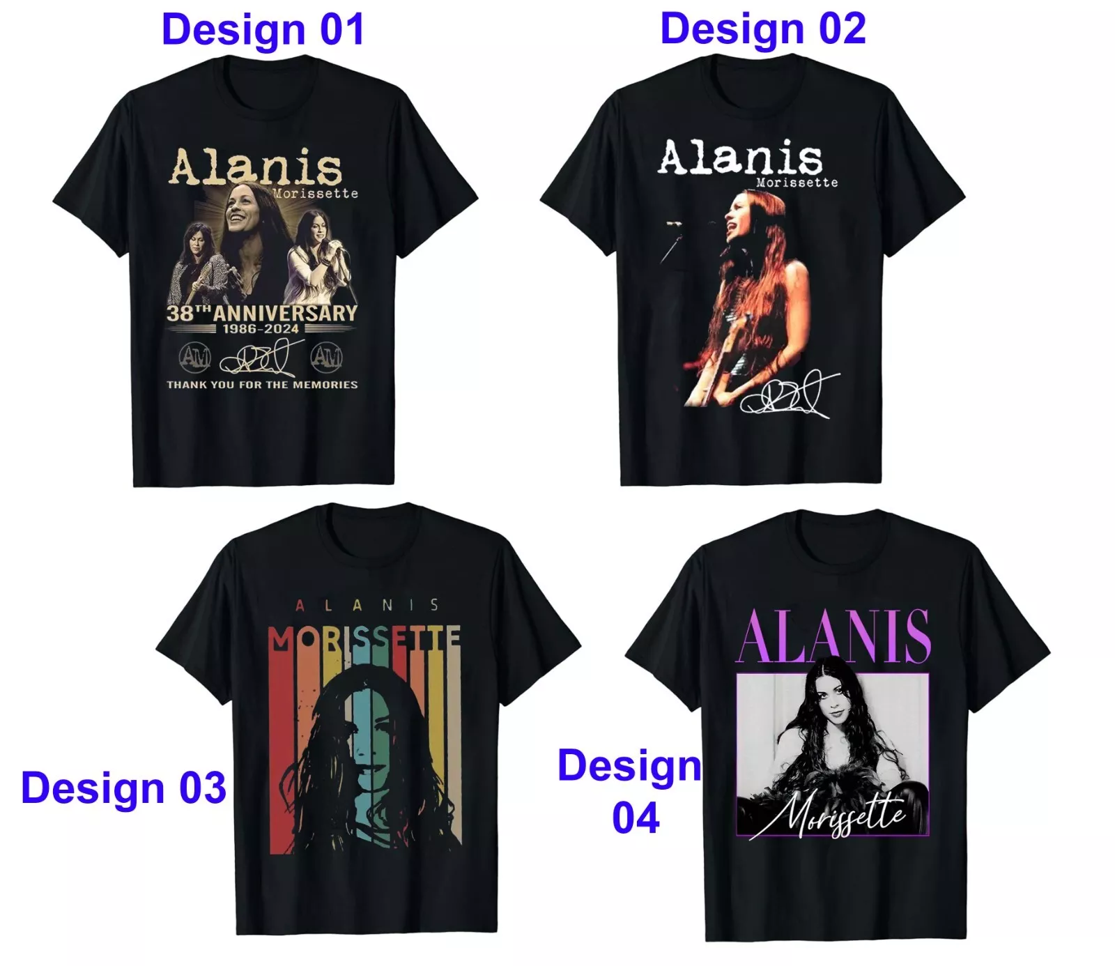 Custom Alanis Morissette 90s The Triple Moon Tour 2024 Signature Shirt ...