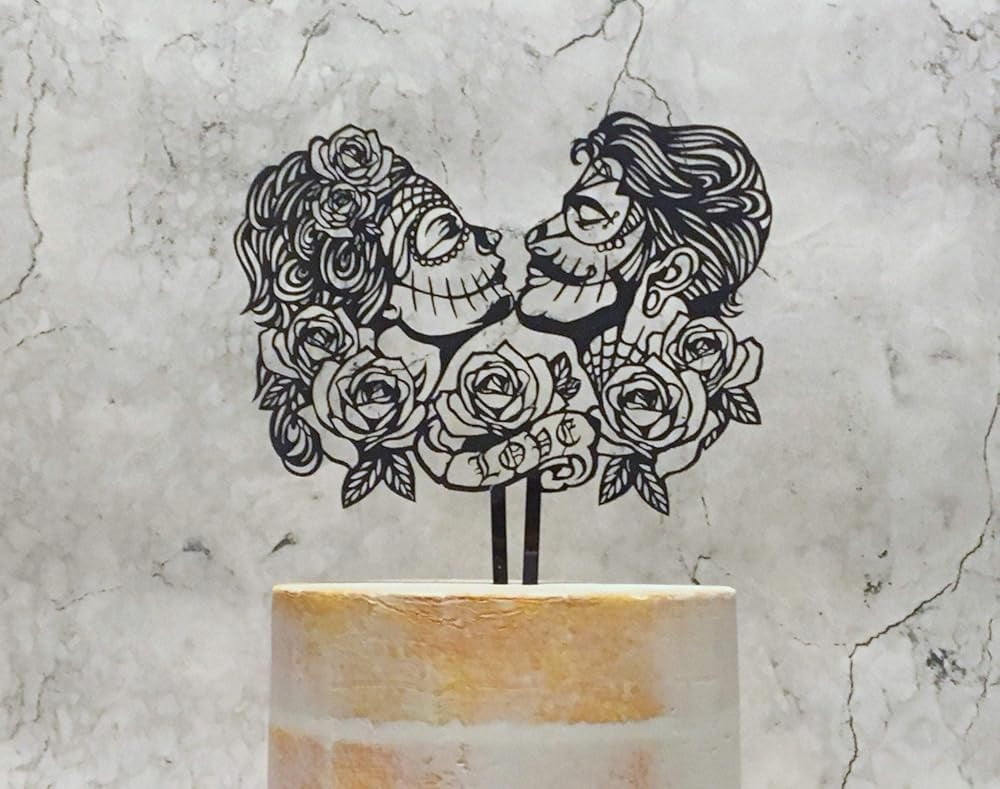 Custom Alternative Wedding Cake Topper, Gothic Cake Topper, Rockabilly ...