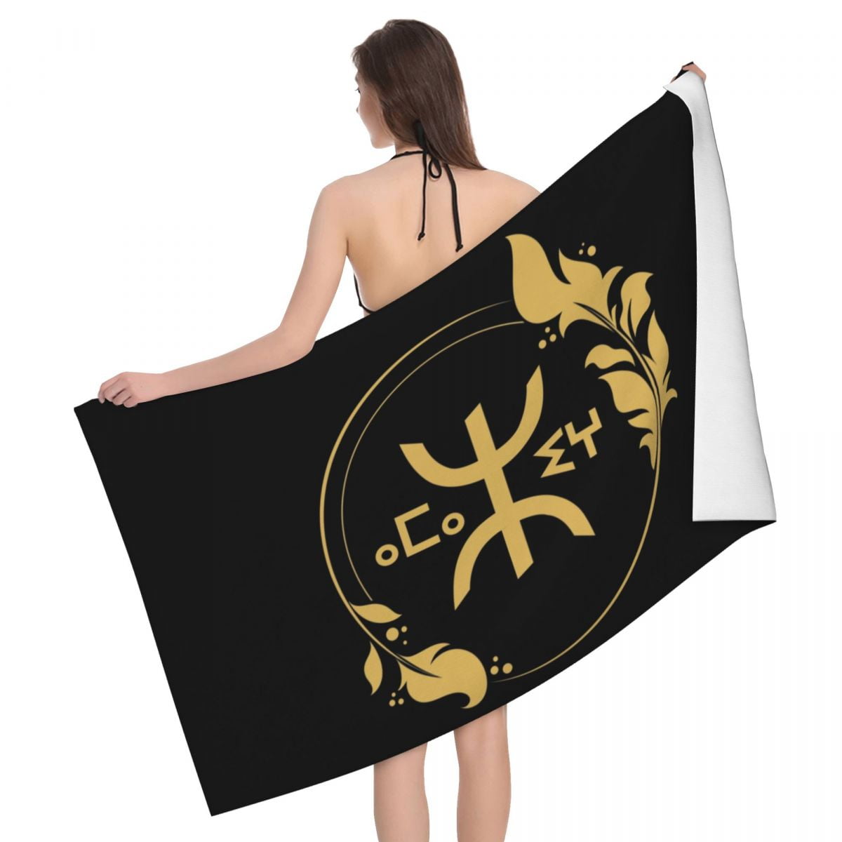 Custom Amazigh Warrior Kabyle Berber Amazigh Flag Gift Beach Towel ...