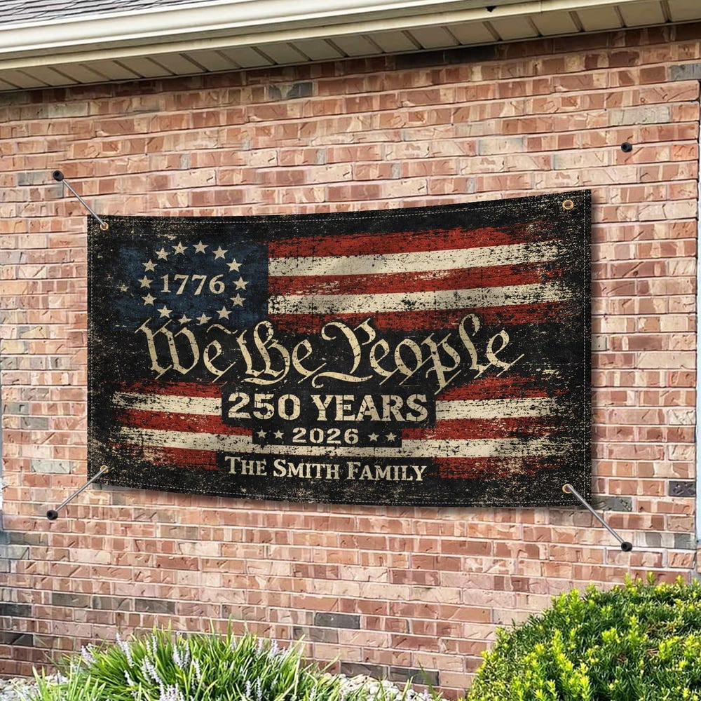 Custom America 250 Years Patriotic Independence Outdoor Flag 28x40 POLE ...