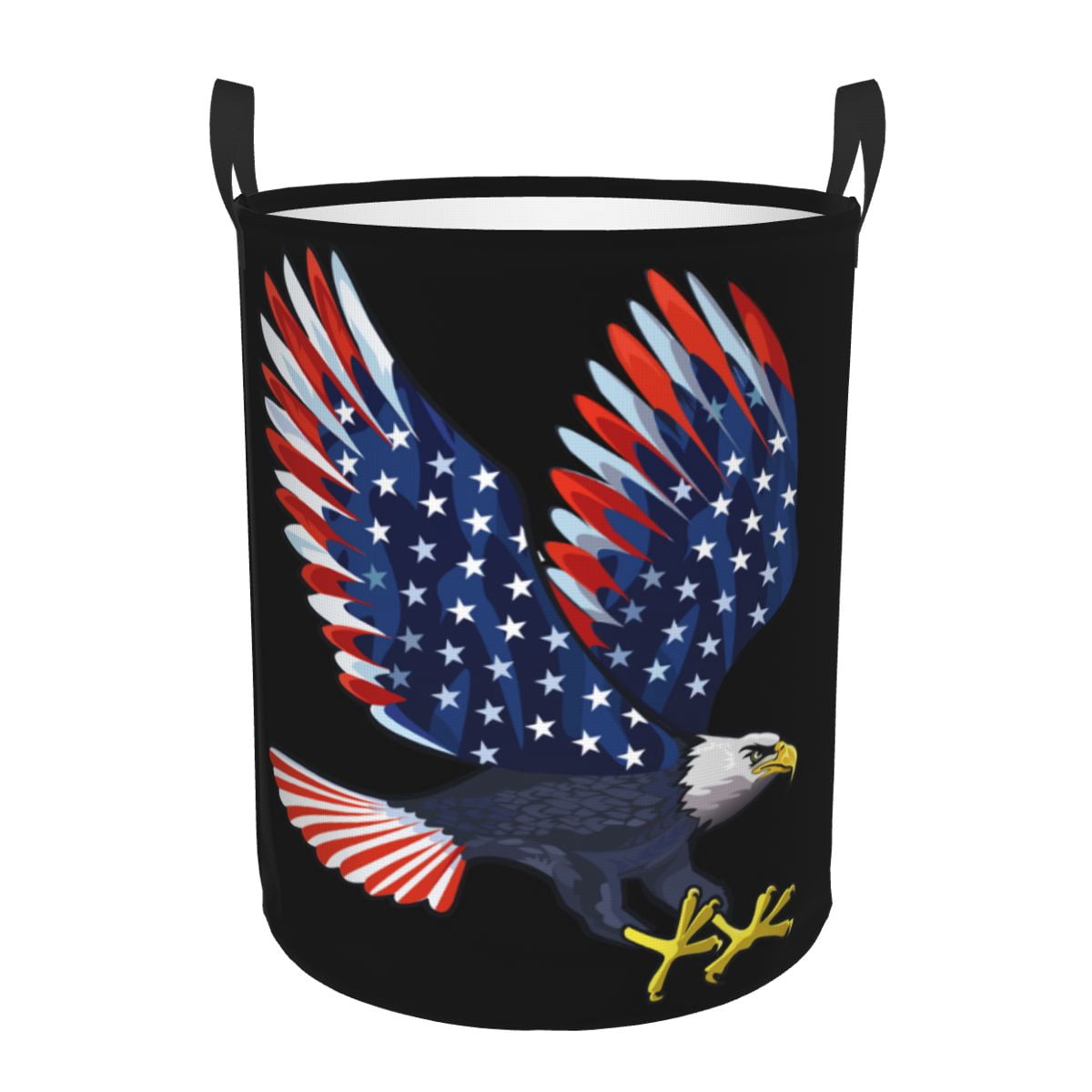 Custom America USA Flag Laundry Basket Collapsible Clothes Hamper for ...