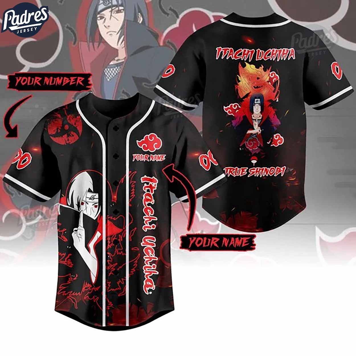 Custom Anime Itachi Uchiha Baseball Jersey - Walmart.com