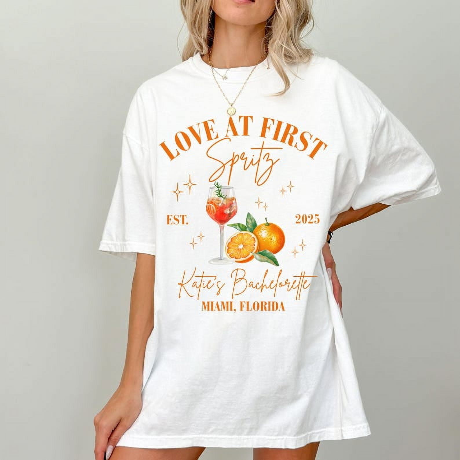 Custom Aperol Spritz Bachelorette Shirts, Love at First Spritz Aperol ...