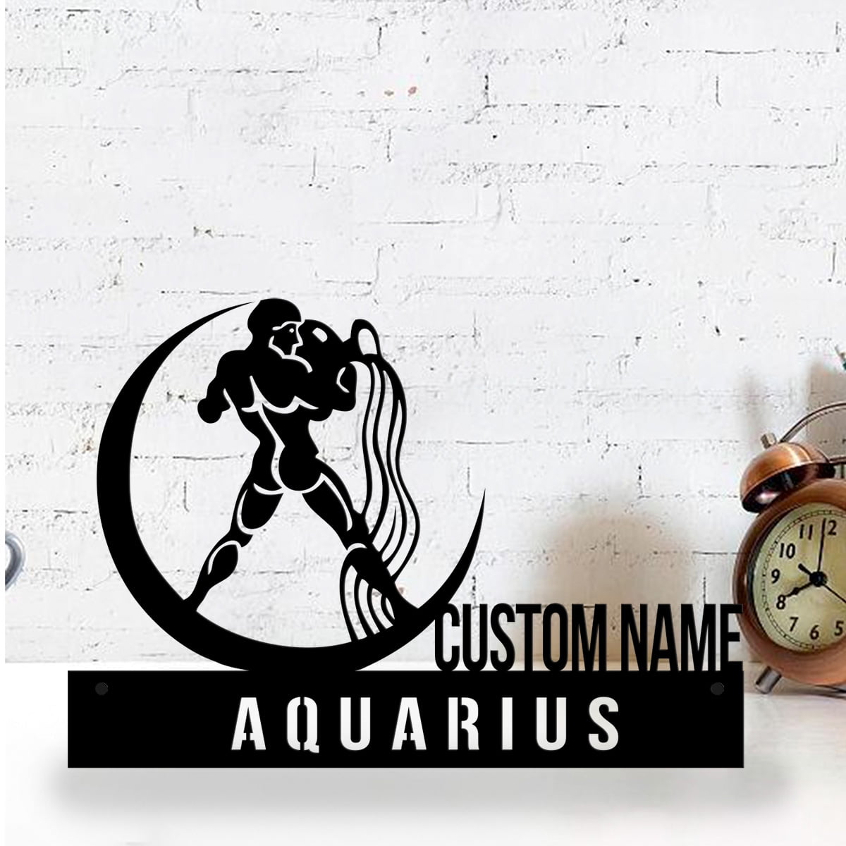 Custom Aquarius Desk Name Plate Wedge,Personalized Zodiac Horoscope ...