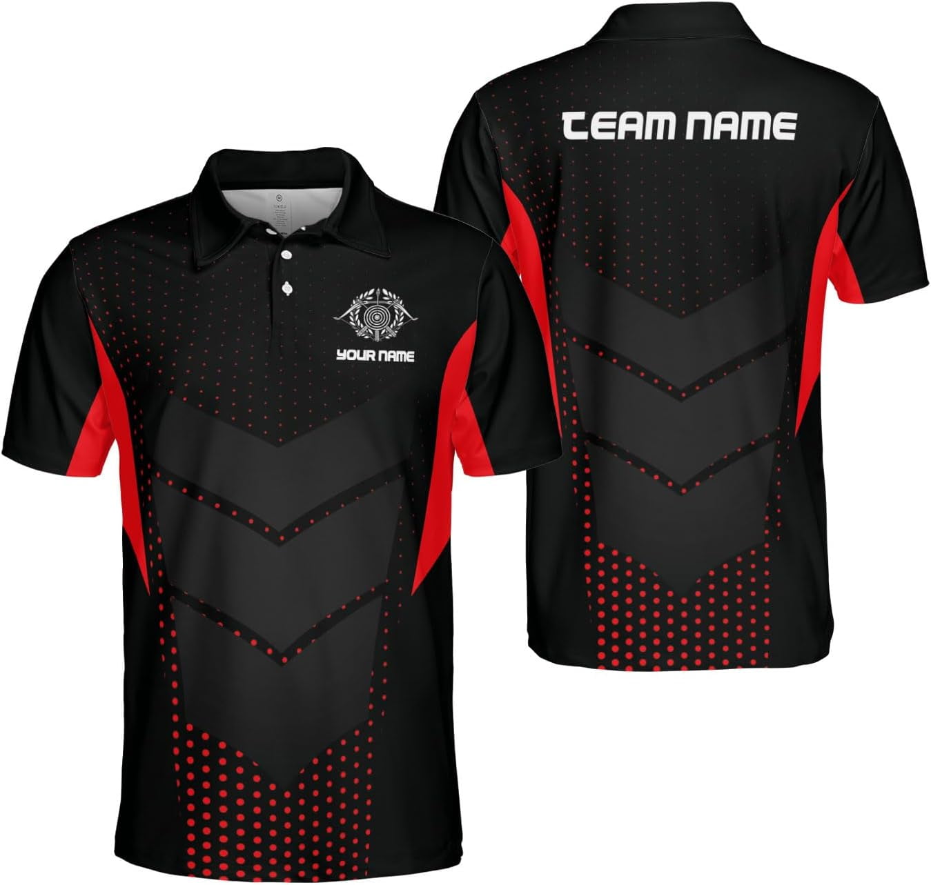 Custom Archery Polo Shirts Men Personalized Name Team Apparel 3D Bow ...