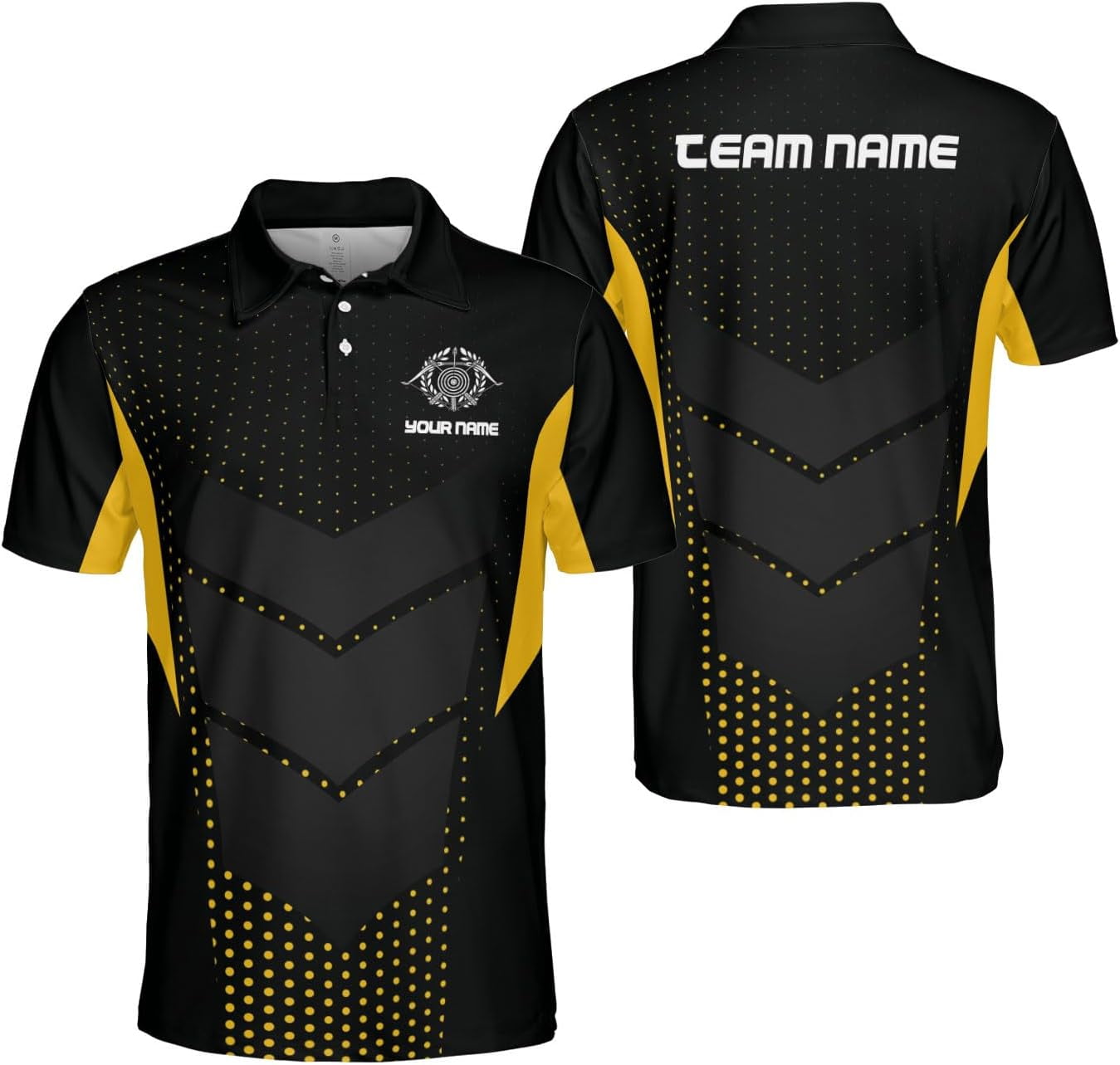 Custom Archery Polo Shirts Men Personalized Name Team Apparel 3D Bow ...