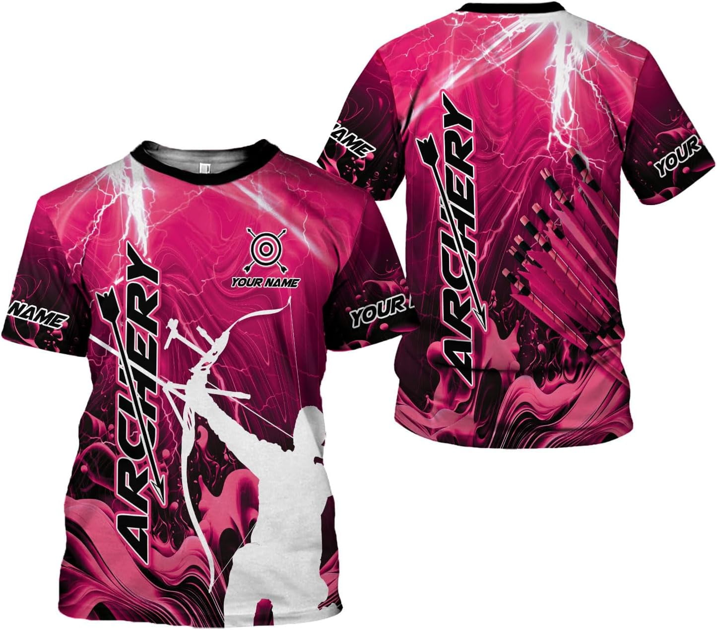 Custom Archery T-Shirt Bow and Arrow Personalized 3D Shirts for Archer ...