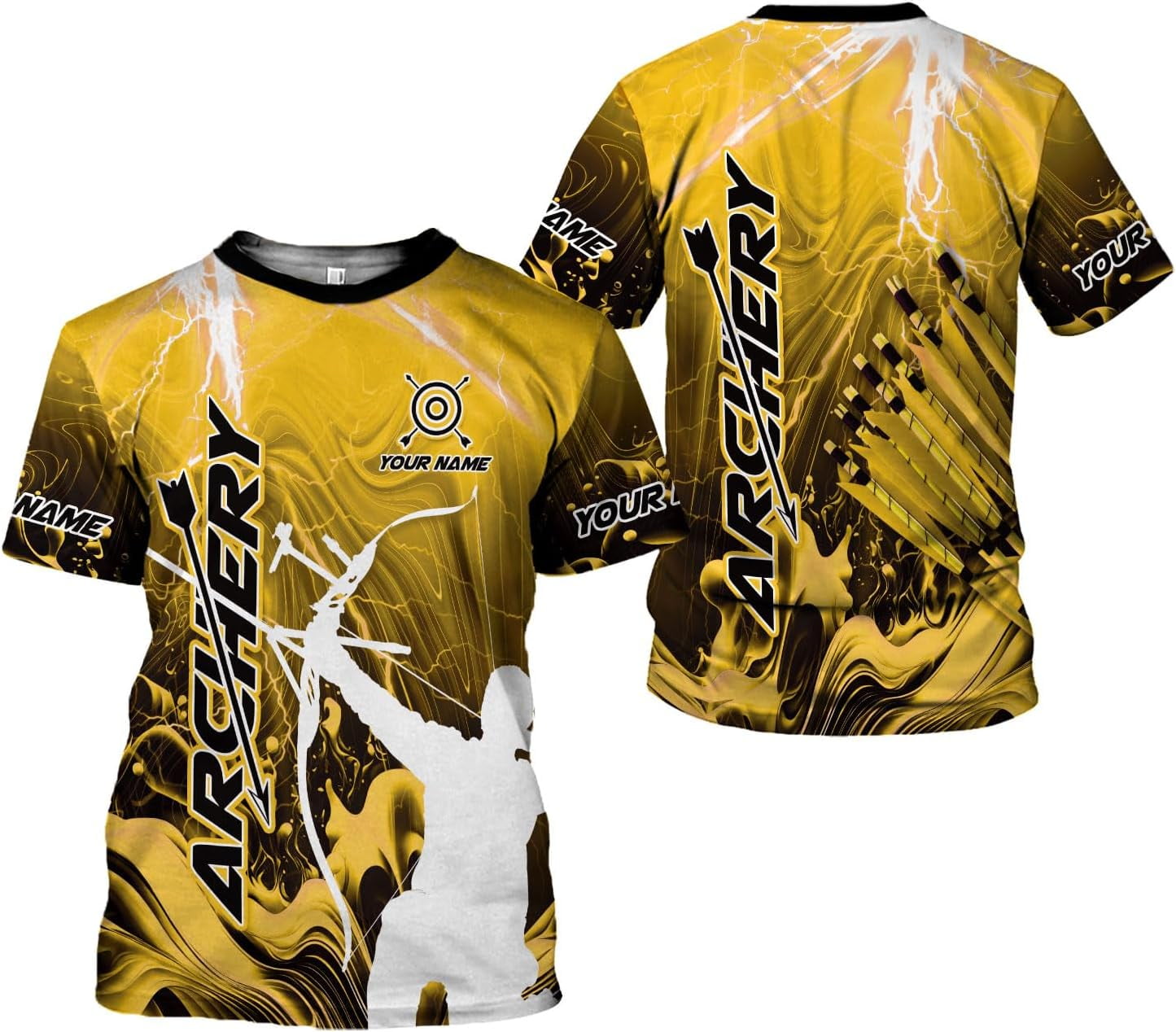 Custom Archery T-Shirt Bow and Arrow Personalized 3D Shirts for Archer Men Women Target Team ...