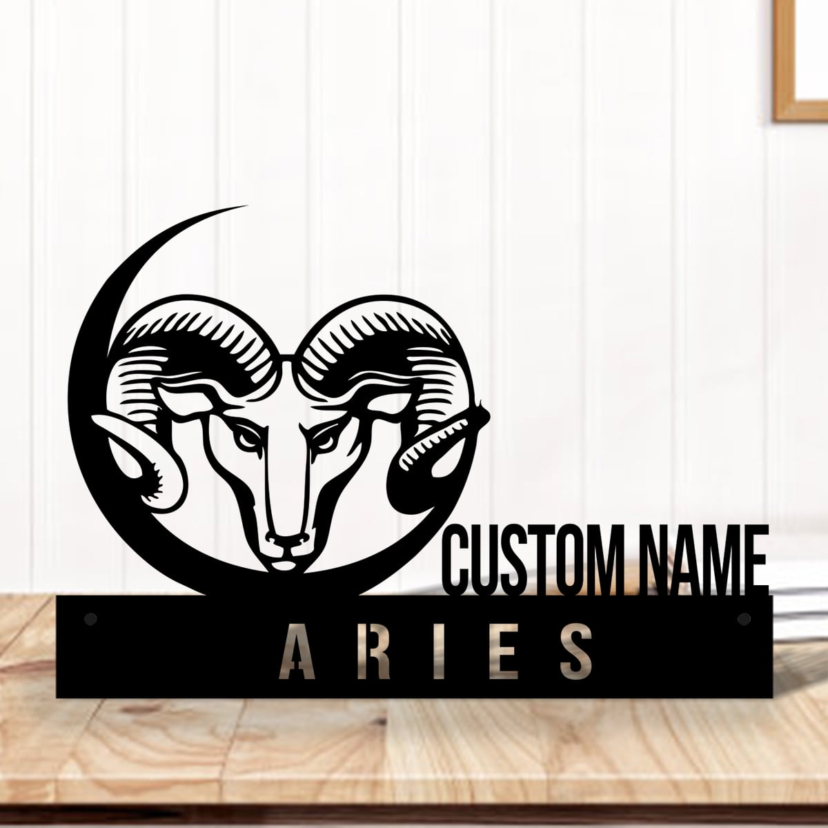 Custom Aries Desk Name Plate Wedge,Personalized Zodiac Horoscope ...